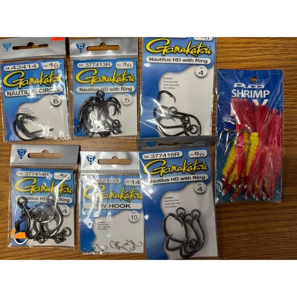 Wall Decor | Lot Of 6 Gamakatsu Nautilus Ringed Circle Hooks Fishing ...